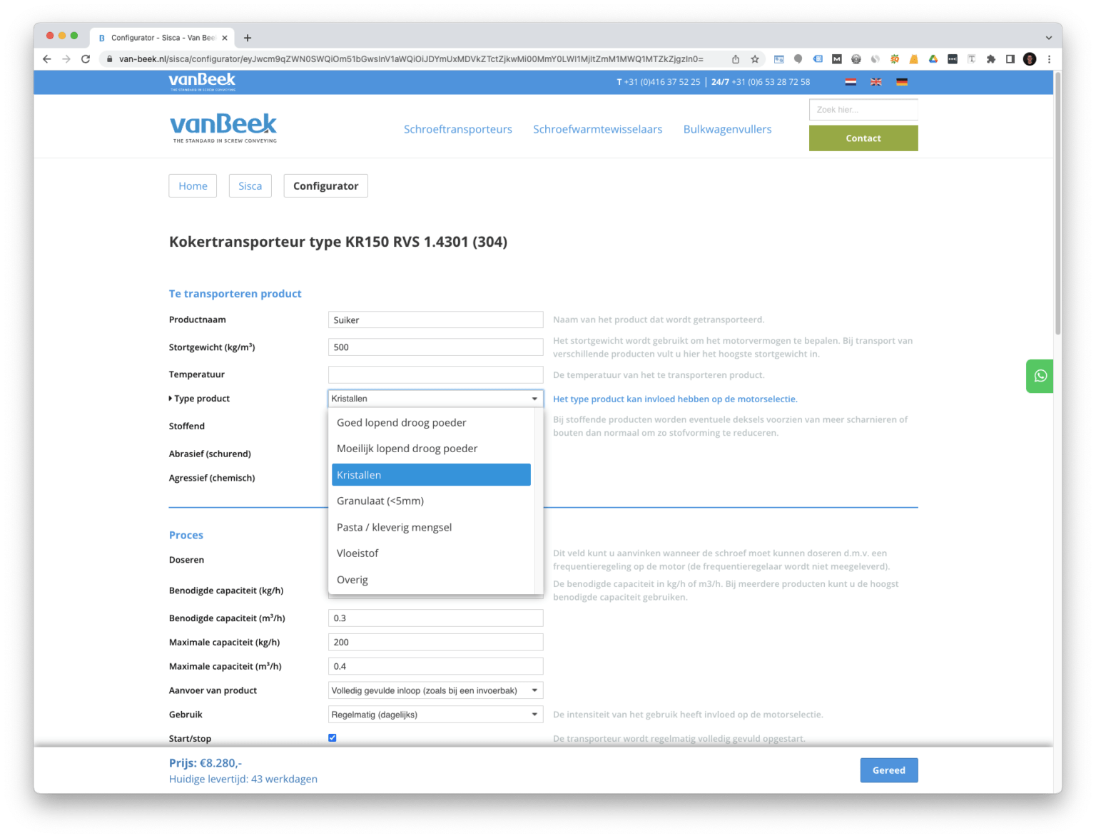 Hallo, ik ben Sisca, uw online engineer | Van Beek Schroeftransport
